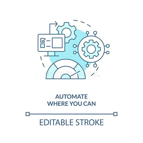 Automation Impact On Speed Turquoise Concept Icon Stock Vector Illustration Of Stroke