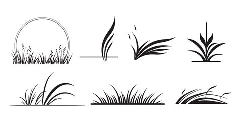Grass Set Of Symbols And Signseco Icon Set Hand Drawn 32329417