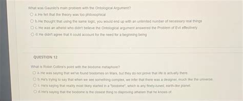 What Was Gaunilos Main Problem With The Ontological
