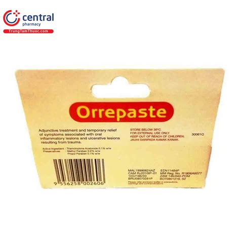 [chÍnh HÃng] Thuốc Orrepaste 15g Trị Viêm Loét Miệng Do Tổn Thương