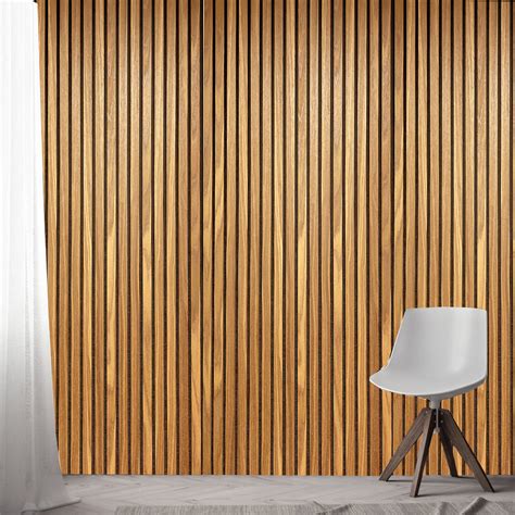 White Oak Acoustic Slat Wood Panel Wall 100 Real Oak Finish