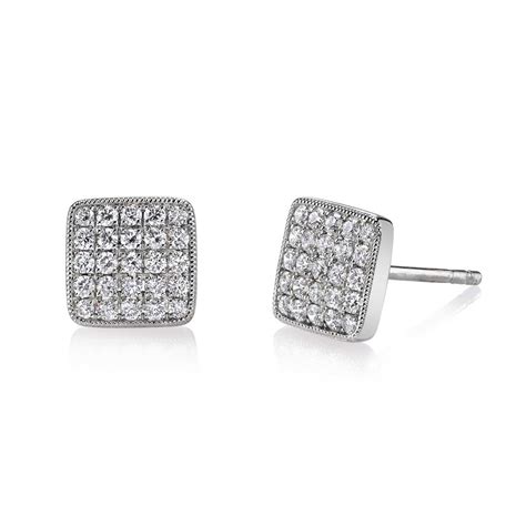 Diamond Square Earrings Sylvie Jewelry