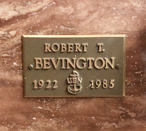 Robert T Bevington 1922 1985 Find A Grave Memorial