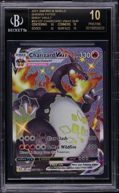 2021 Pokemon Swsh Shining Fates Shiny Charizard Vmax 107 Bgs 10 Black