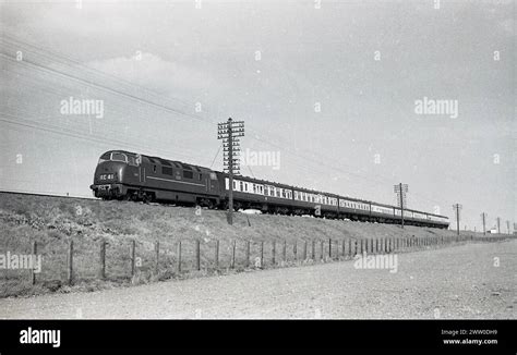 1960s Historical British Railways Diesel Locomotive D841 No 1c 41 On Rail Track England Uk