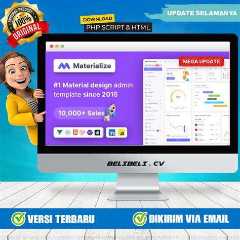Jual LifeTime Bootstrap Materialize React Next Js Vuejs HTML Laravel Django Asp