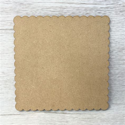 Scalloped Cut Square Wooden Bases For Diy Art And Craft Projects
