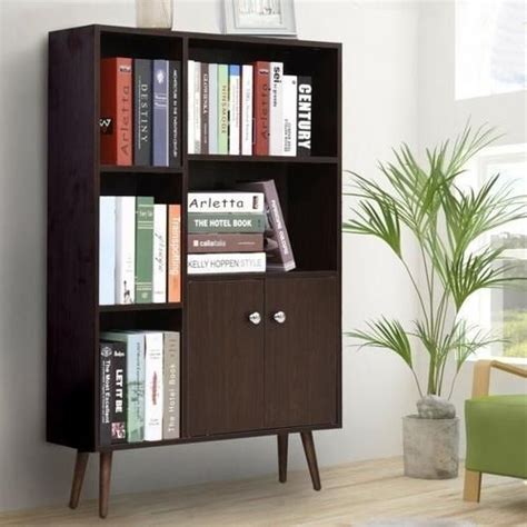 2 Doors Free Standing Bookcase Small Bookcase With Doors Shelving
