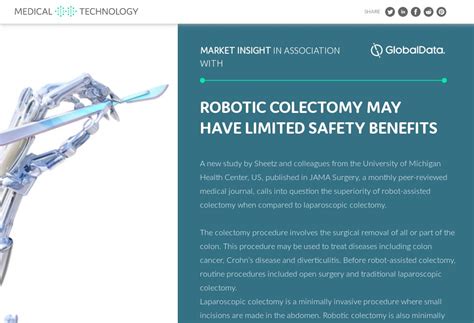 Robotic Colectomy May Have Limited Safety Benefits Medical Technology