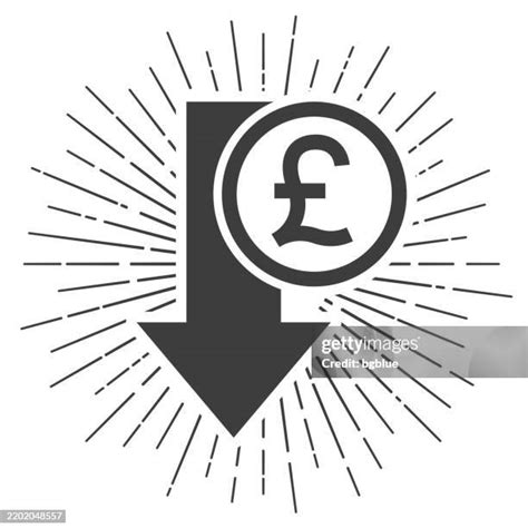 Pound Decrease Icon With Sunbursts On White Background High Res Vector
