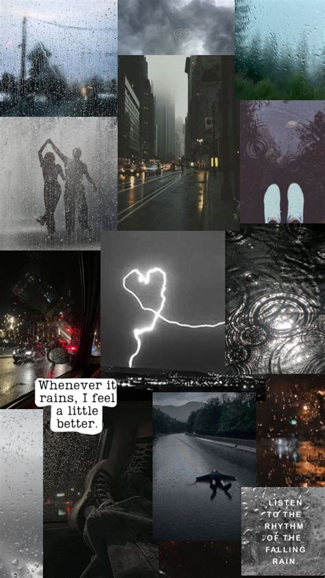 Rain Aesthetic Wallpaper Collage