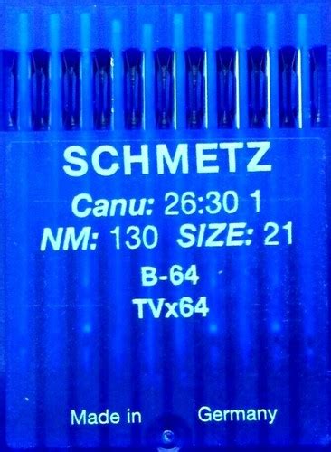Schmetz Tvx64 B 64 Canu2630 1 Nm130 Size21 Industrial Sewing
