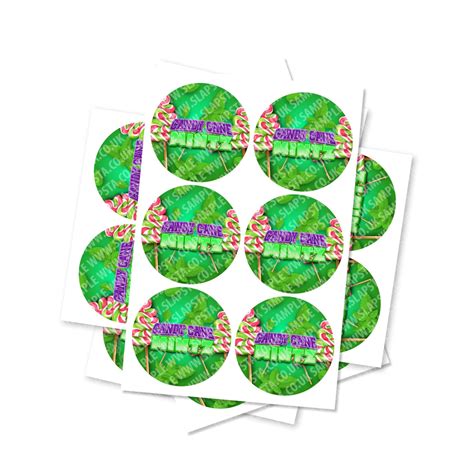 Slapsta Candy Cane Mintz Circular Stickers