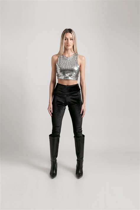 Top Holly Metallic Silver Adelina Sofia