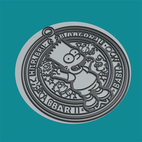 3d File Bart Simpson Print Model Bart Simpson Medallion Bart Simpson