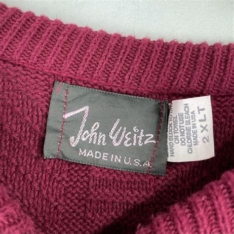 Vintage John Weitz Textured Maroon Grandpa Sweater Gem