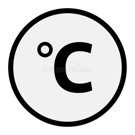 Celsius Temperature Symbol On White Circle With Black Border Degree