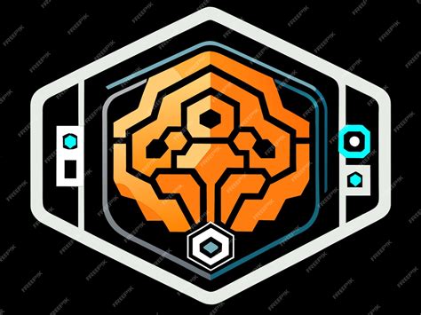 Parietal Lobe Badge Secops Vector Illustration Cartoon Premium Ai
