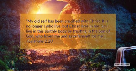 star university “my old self has been crucified with