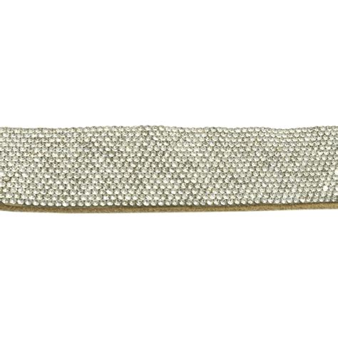Tira De Strass Push 30mm Pedra Cristal Forro Bege Bm Strass