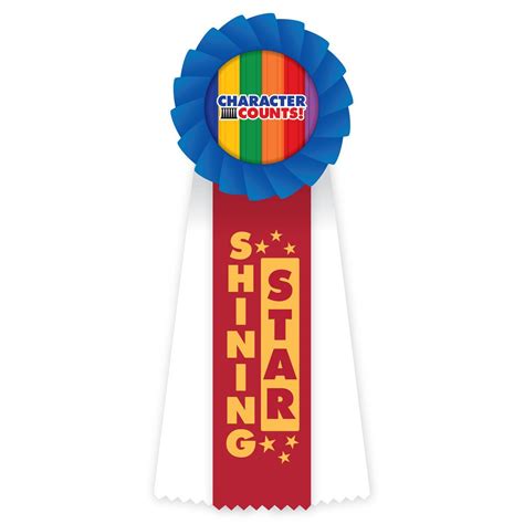 Rosette Ribbon With Button Insert Shining Star