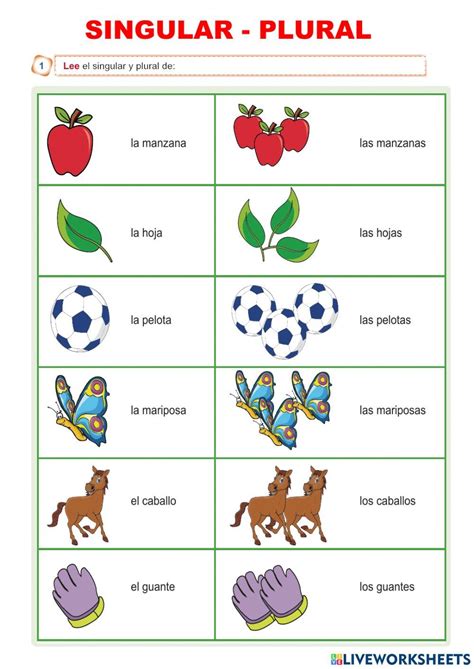 Singular Y Plural Online Pdf Worksheet Plurals Singular And Plural