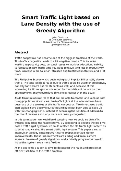 Doc Smart Traffic Light Based On Lane Density With The Use Of Greedy