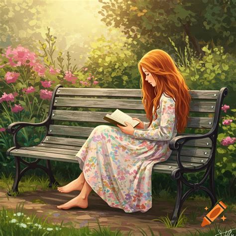 An Illustration Of A Woman Sitting Under A Large Tree In A Park On Craiyon