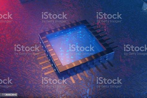 Ai인공 지능 개념입니다 기계 학습 빛나는 트랙이 있는 회로 기판의 중앙 컴퓨터 프로세서 인코딩된 데이터입니다 회로 배경 위에 컴퓨터 칩 3d 렌더링 Cpu에 대한 스톡