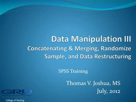 Ppt Data Manipulation Iii Concatenating And Merging Randomize Sample