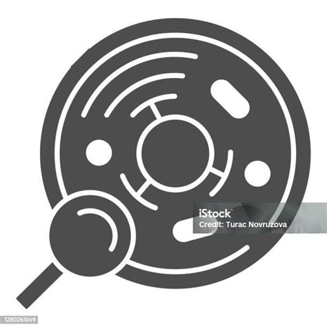 세포 분석 솔리드 아이콘 의료 테스트 개념 백색 배경에 세균성 검사 표지판 분자 구조 분석 및 글리프 스타일의 돋보기 아이콘 벡터 그래픽 0명에 대한 스톡 벡터 아트 및