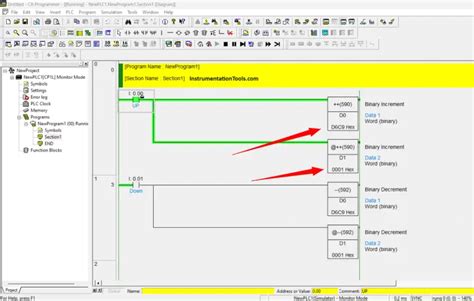 Increment And Decrement Instructions In Cx Programmer Omron