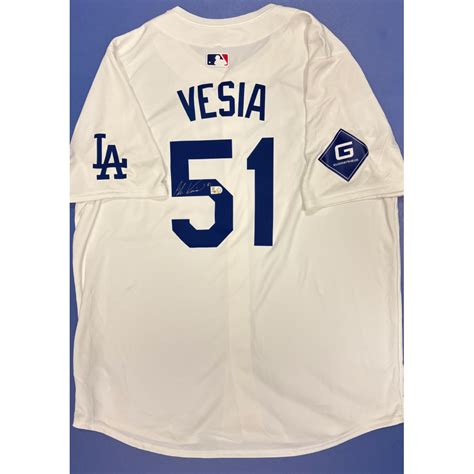 Alex Vesia Mlb Authenticated Autographed 2025 Dodgerfest Worn Jersey
