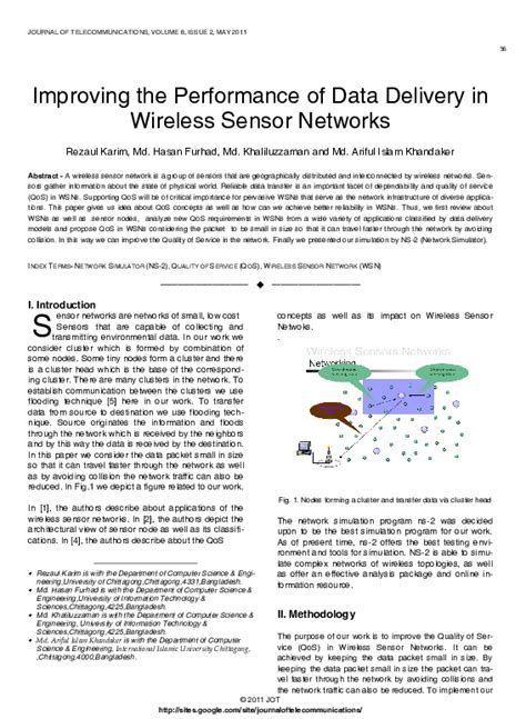 pdf improving the performance of data delivery in wireless sensor