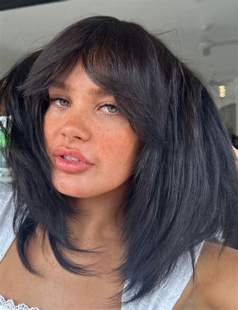 Face Framing Mid Length Layers With Curtain Bangs For Straight Hair