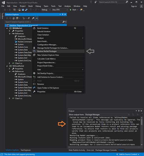 Failed To Resolve All Items Referenced By Csproj Warning Shouldnt Be Raised When There