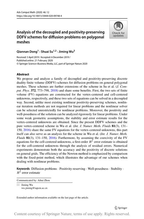 Analysis Of The Decoupled And Positivity Preserving Ddfv Schemes For Diffusion Problems On