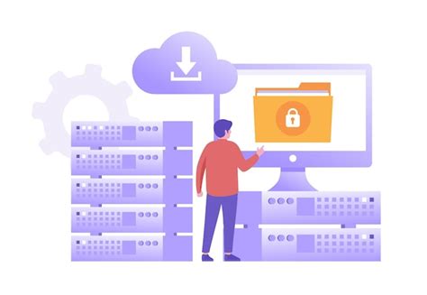 premium vector data server concept storage technology cloud system