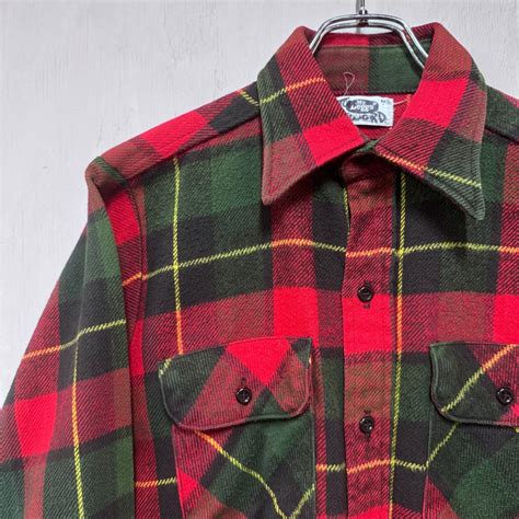 70s Mrleggs ヘビーフランネルシャツ チェック レッド M 古着屋 Savvy Vintage Online
