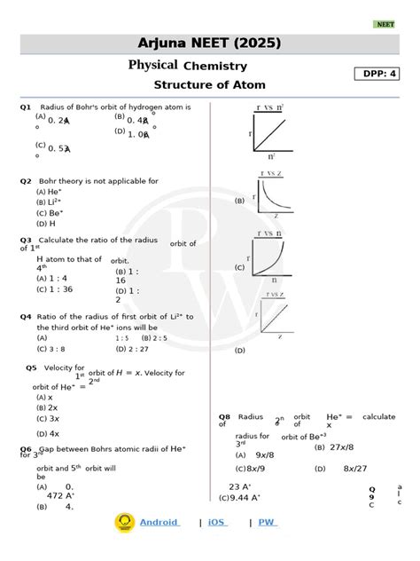 Structure Of Atom Dpp 04 Of Lecture 06 Arjuna Neet 2025 Pdf
