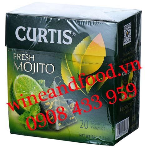 Trà xanh túi lọc Fresh Mojito Curtis Pyramids hộp 34g