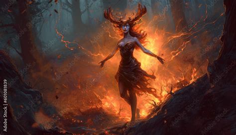 Sexy She Devil With Horns Luring Lost Souls With Her Attractive