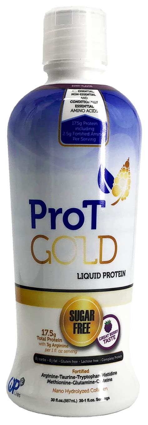 Prot Gold Berry Sugar Free Liquid Protein Shot 30oz Anti Aging