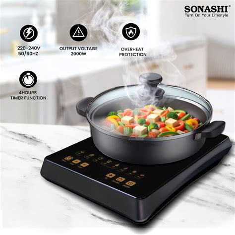 Sonashi Induction Cooktop 2000w Electric Induction Stove With 8 Cooking