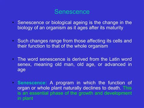 Ageing And Senescence Ppt