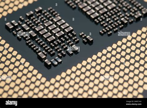 Closeup Cpu Or Central Processing Unit From Motherboard Macro Shot