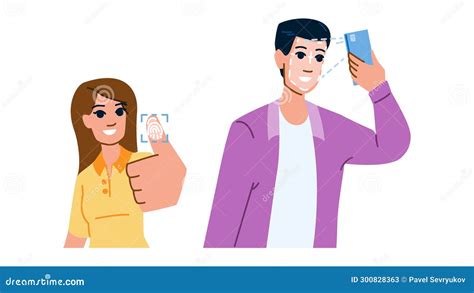 Scan Biometric Authentication Vector Stock Vector Illustration Of Identity System 300828363