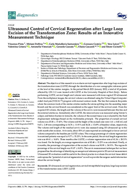 Pdf Ultrasound Control Of Cervical Regeneration After Large Loop