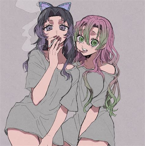 Kochou Shinobu And Kanroji Mitsuri Kimetsu No Yaiba Drawn By Mm Danbooru