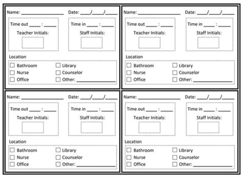Hall Pass Tracker By Creativeinkling Tpt